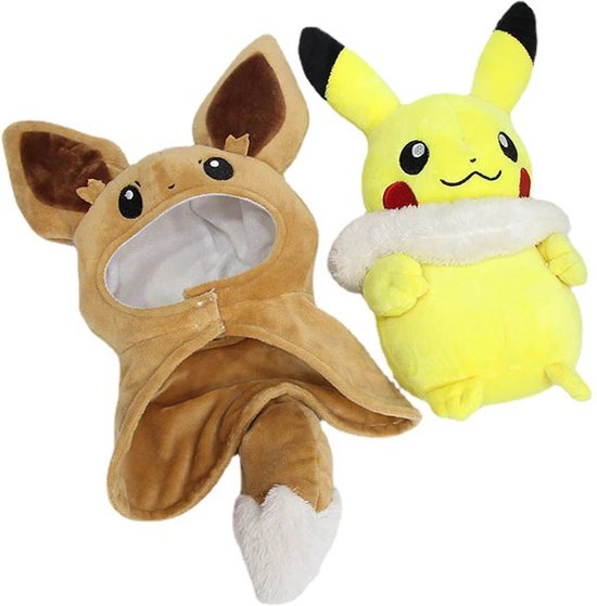 Eevee knuffel met pikachu cape - Pikachu knuffel - Pokémon knuffel ...
