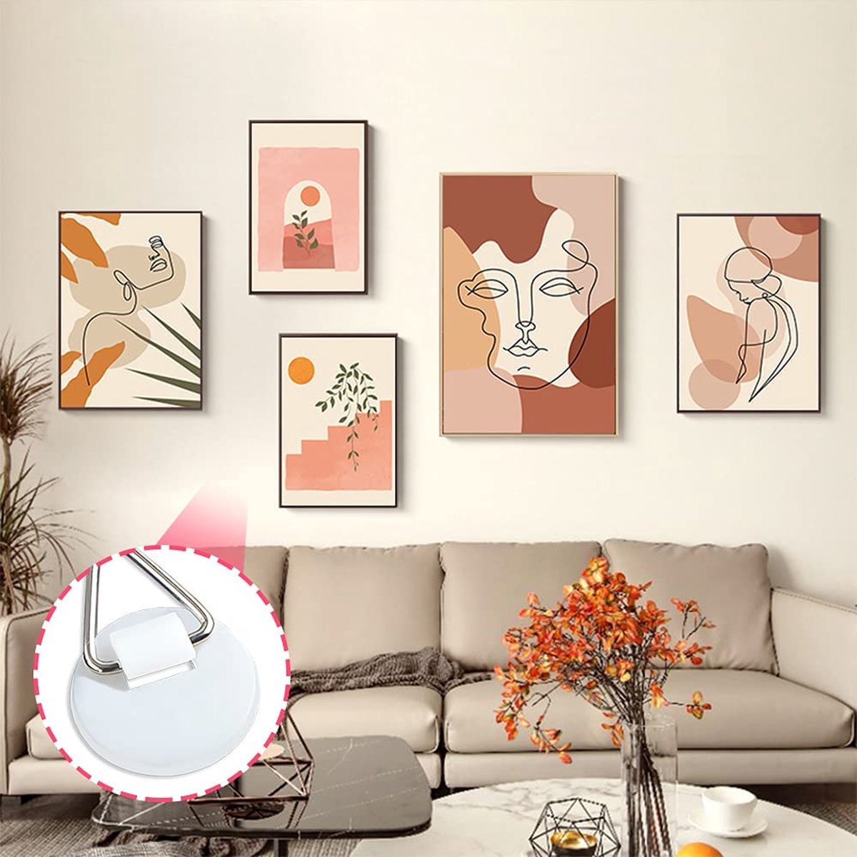 NA 50 stuks onzichtbare zelfklevende plaat hanger, verticale plaat ...