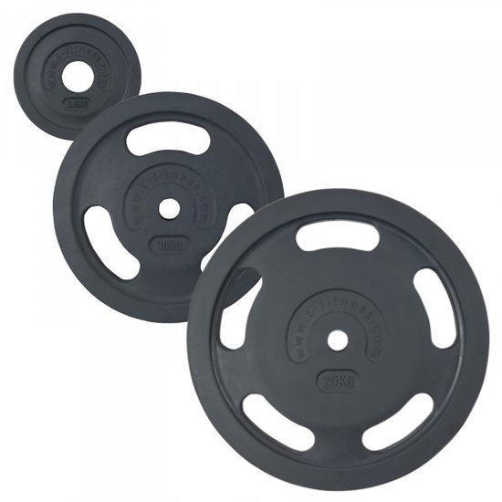 Taurus halterschijf Premium 30mm rubber - 2.5kg – 30mm boring– grijs ...