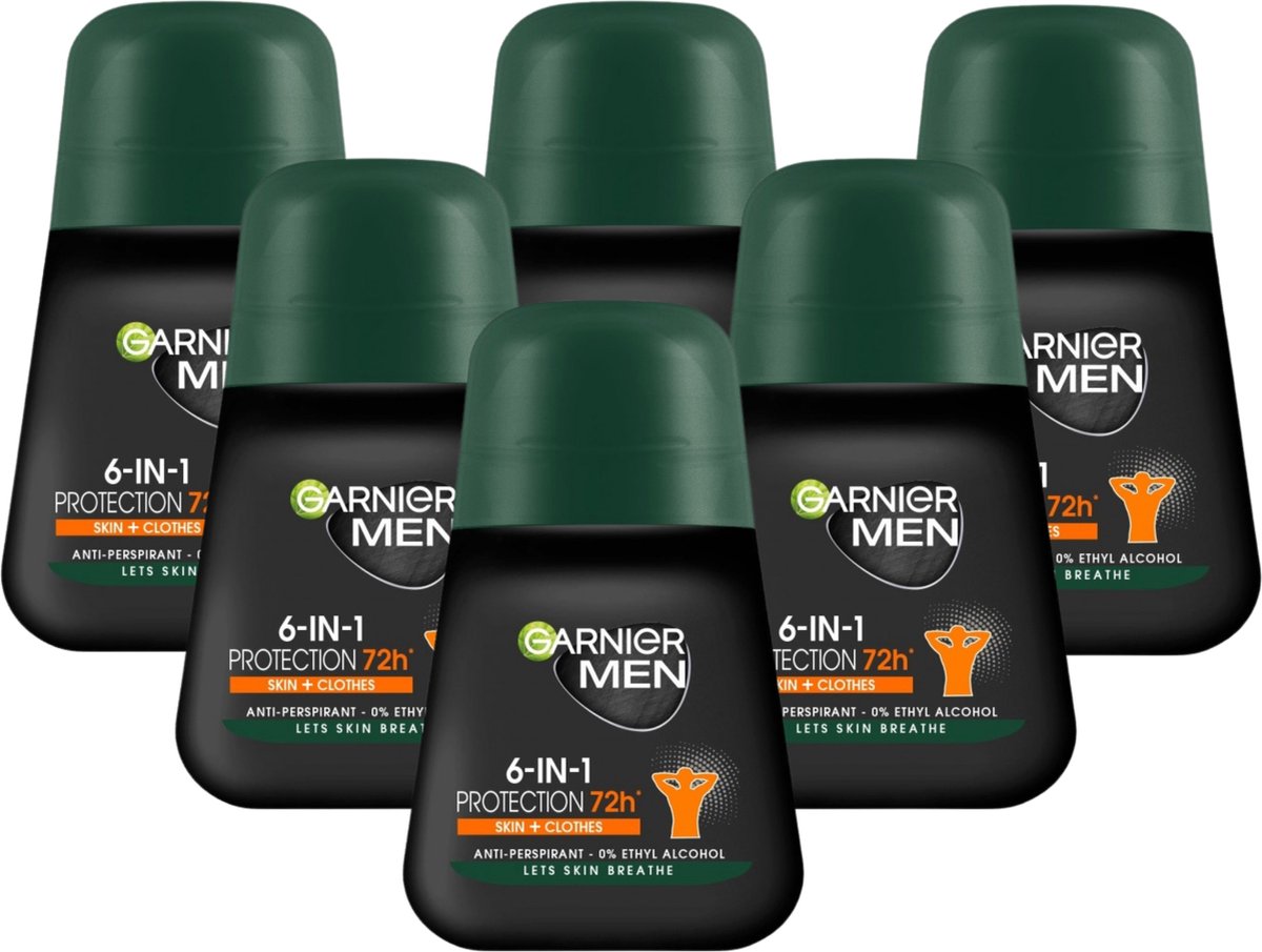 Garnier Men Deodorant Roll-On 6 in 1 Protection 72h Anti-Perspirant Deodorant Roller -... | bol.com