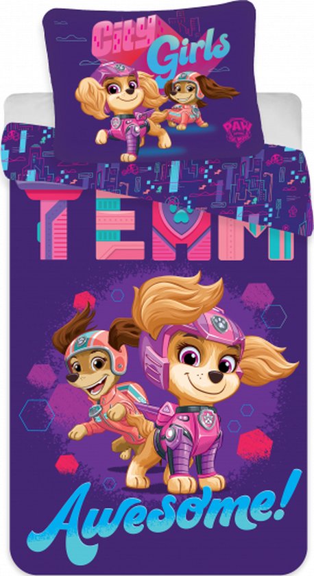 Paw Patrol Peuterdekbedovertrek Team Skye Paars 100 X 135 Cm 40 X 60 Cm
