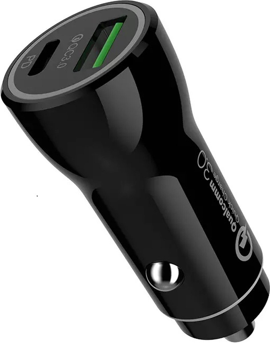 Autolader Usb A And Usb C Auto Oplader Usb Usb C Autolader 2 Poorten