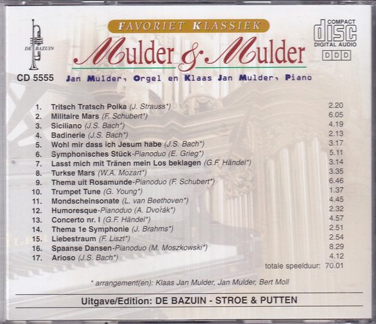 Mulder en Mulder, orgel en piano - Jan Mulder, Klaas Jan Mulder, Jan ...