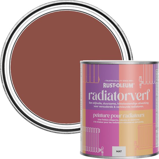 Rust-Oleum Rode Radiatorverf - Baksteenrood 750ml | bol