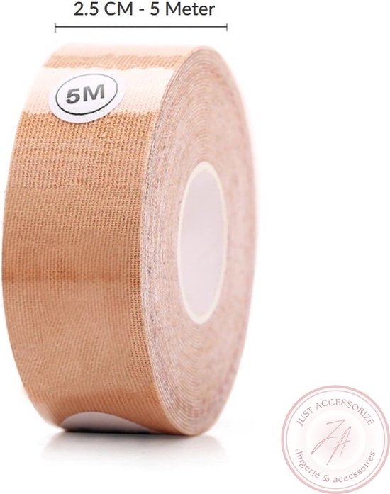 Boob tape 5 meter (2.5 cm breed) - Beige - Plak BH - Ideaal voor open ...