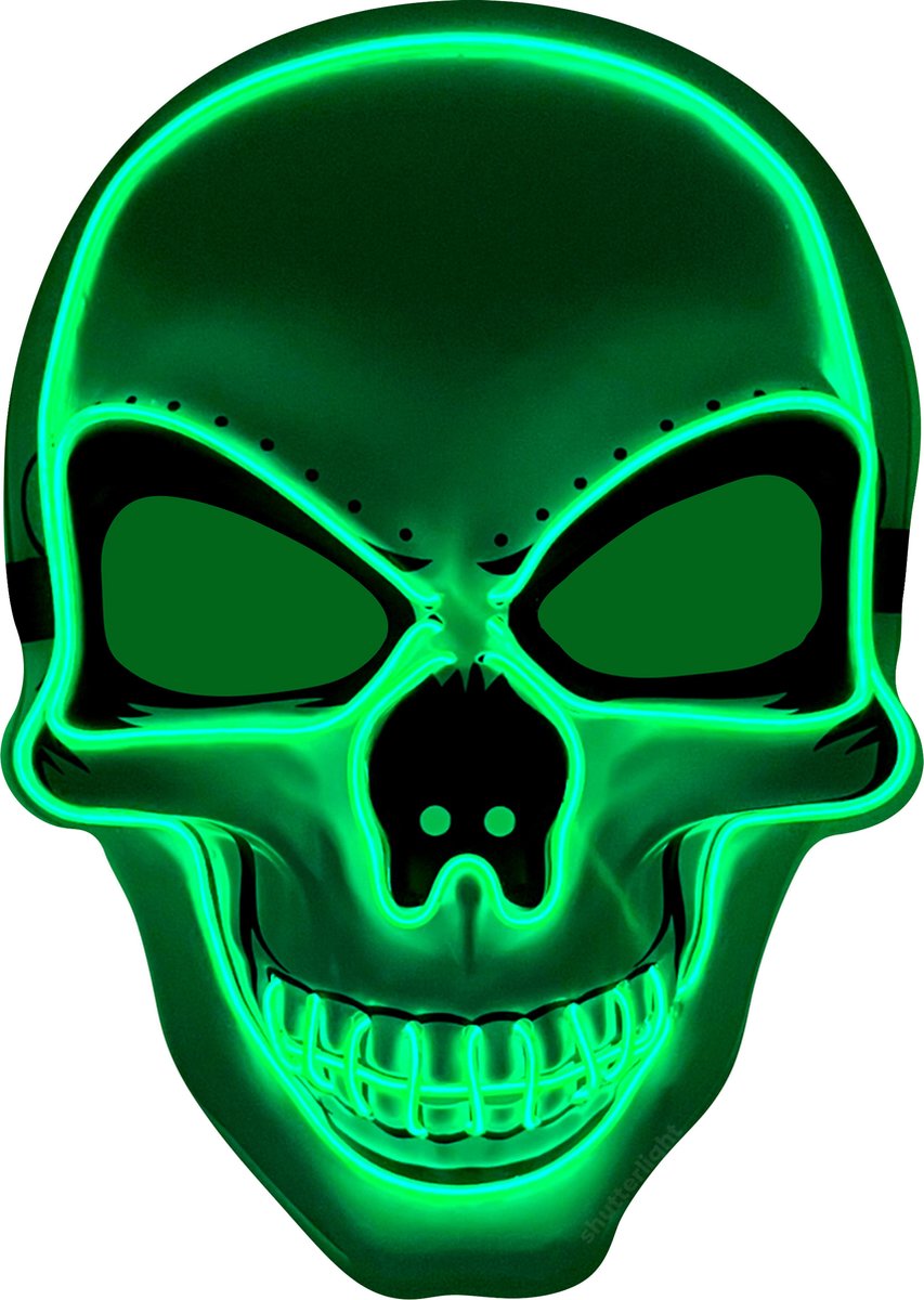 Shutterlight® Doodshoofd Masker - Groen - Halloween Masker - Skull Mask ...
