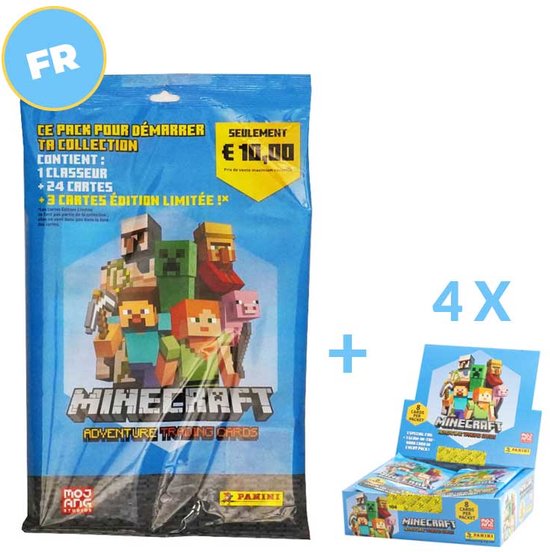 Panini - MINECRAFT Trading Cards - FR - PACK XXL SUPER DEAL - 1 STARTER ...