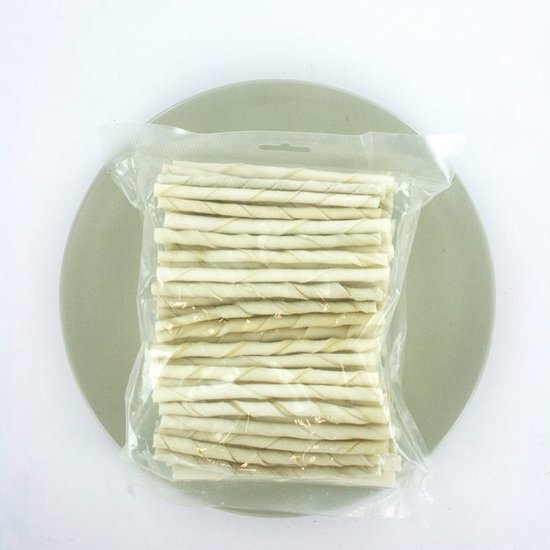 Witte gedraaide staafjes 9/10mm 100st. | bol