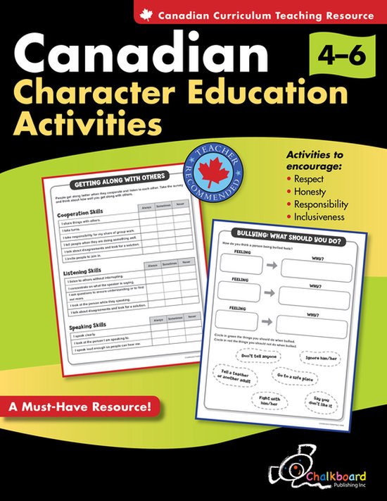 Character Education- Canadian Character Education Activities Grades 4-6 ...
