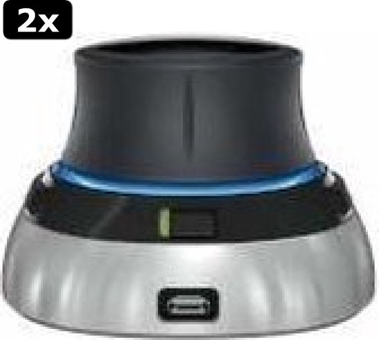 2x 3Dconnexion SpaceMouse Wireless 3D-muis Radiografisch Zwart, Zilver ...