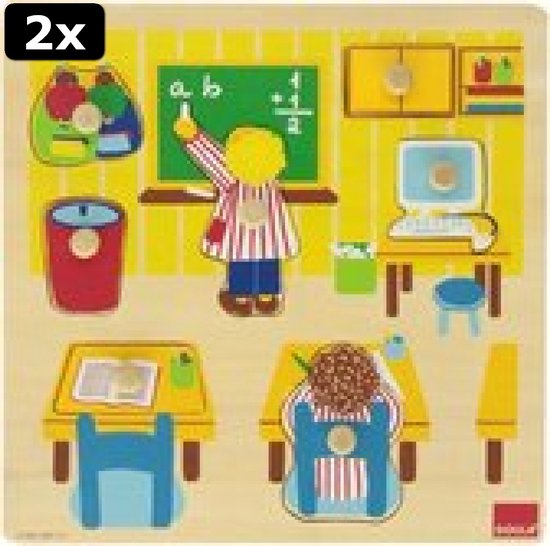 2x Houten Puzzel School | bol.com