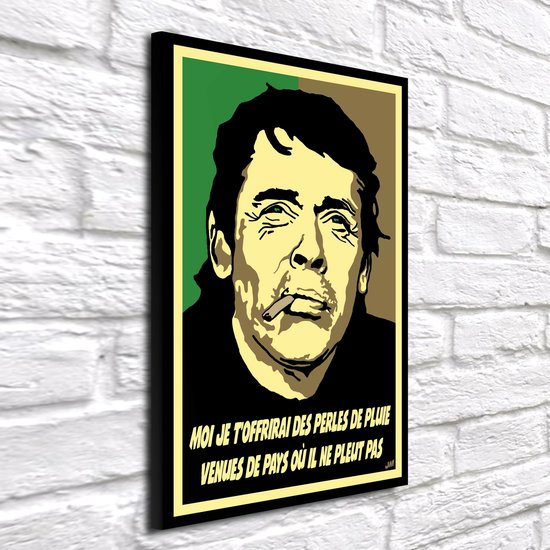 Jacques Brel Pop Art Poster XL in brede lijst - 100 x 70 cm en 4 cm dik ...