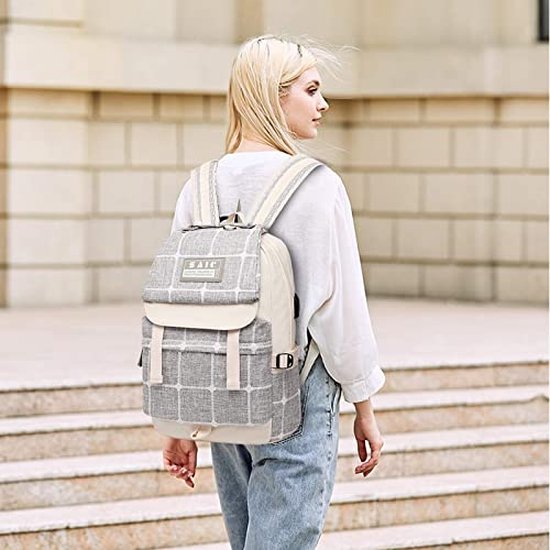 FANDARE Dames Rugzak Mode Schooltassen met USB-aansluiting Meisje ...