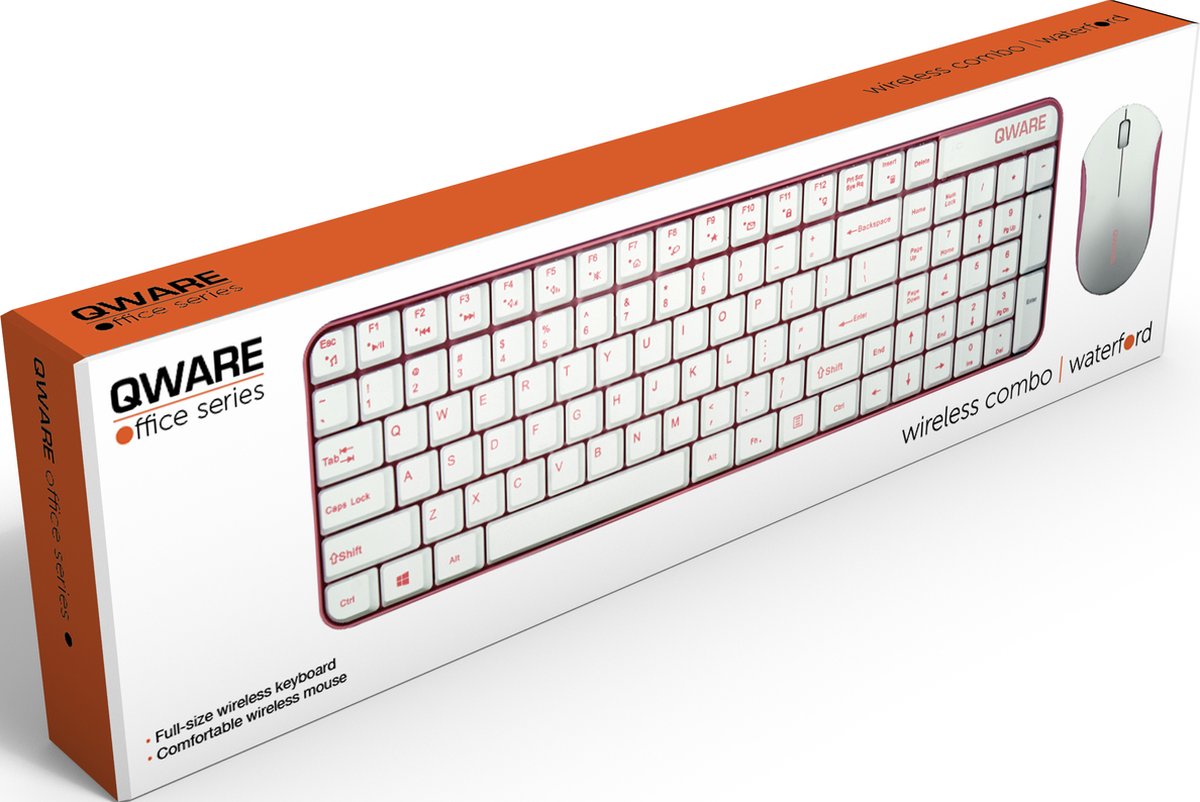 Qware Office - Toetsenbord - Muis - Draadloos - 2.4ghz - USB - Desktopset - Combo -... | bol.com
