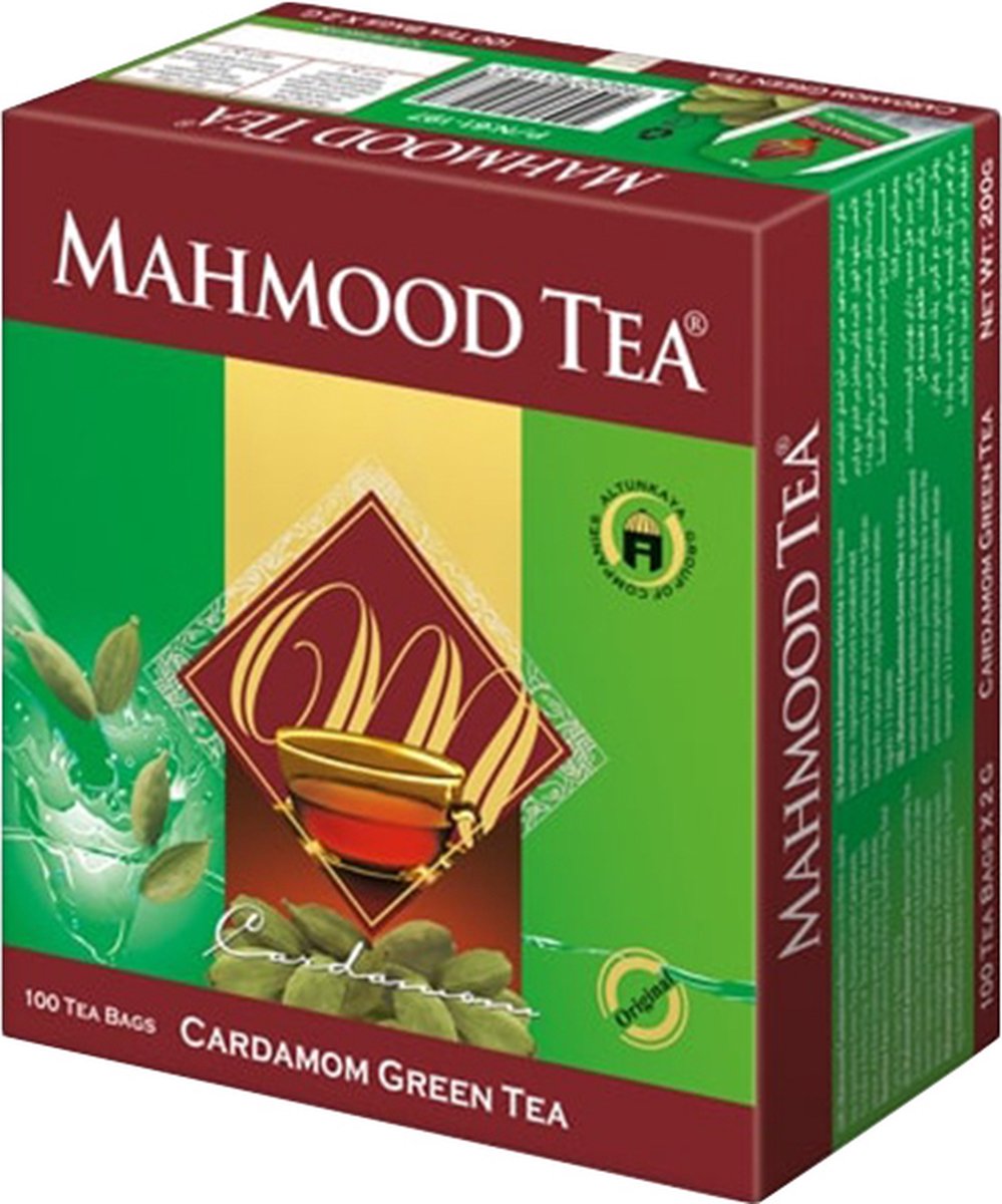 Mahmood Tea Kardemom Groene Thee - 100 Theezakjes - Ceylon Thee ...