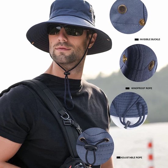 Junglestories Safari Hoed - Zonnehoed Bush Regenhoed - Zwart | bol.com