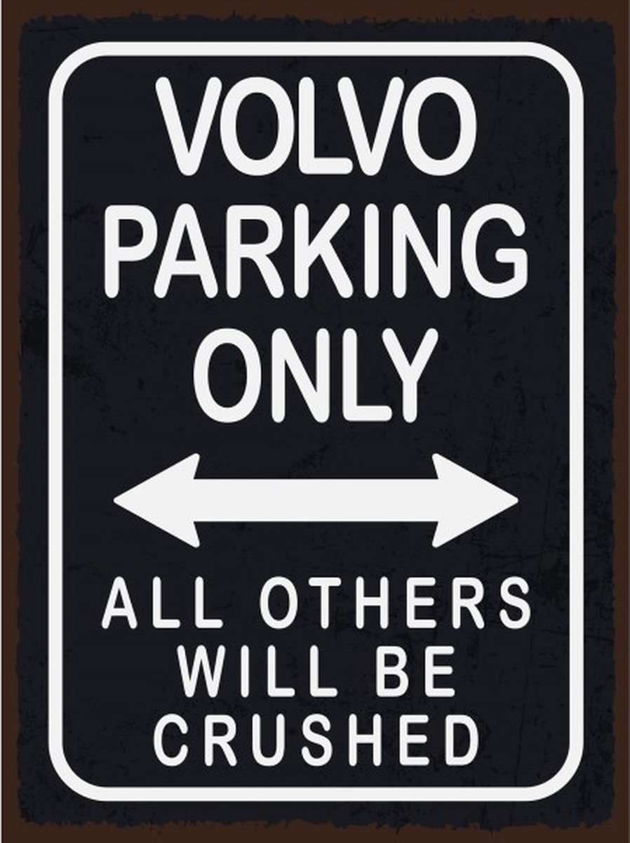 Wandbord - VOLVO parking only -20x30cm- | bol.com