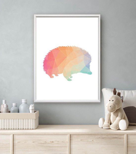 PosterDump - Geometrisch gekleurde Egel - Baby / kinderkamer poster ...