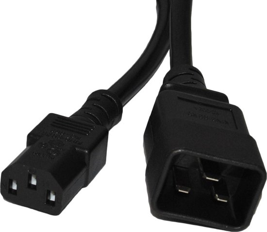C13 - C20 stroomkabel voor UPS/PDU - 3x 1,00mm / zwart - 0,50 meter | bol