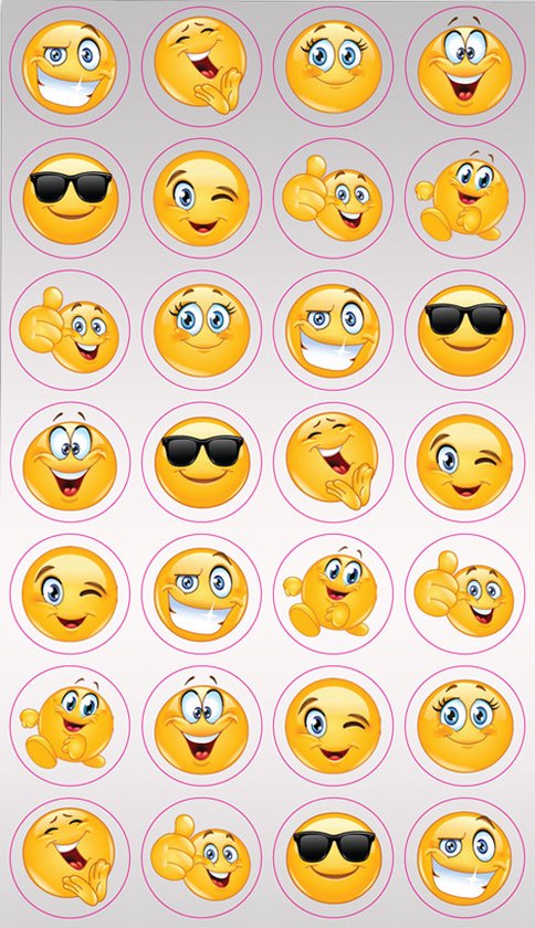 90 Emoji Stickers | Foliestickers | 3 Stickervellen Emojistickers ...