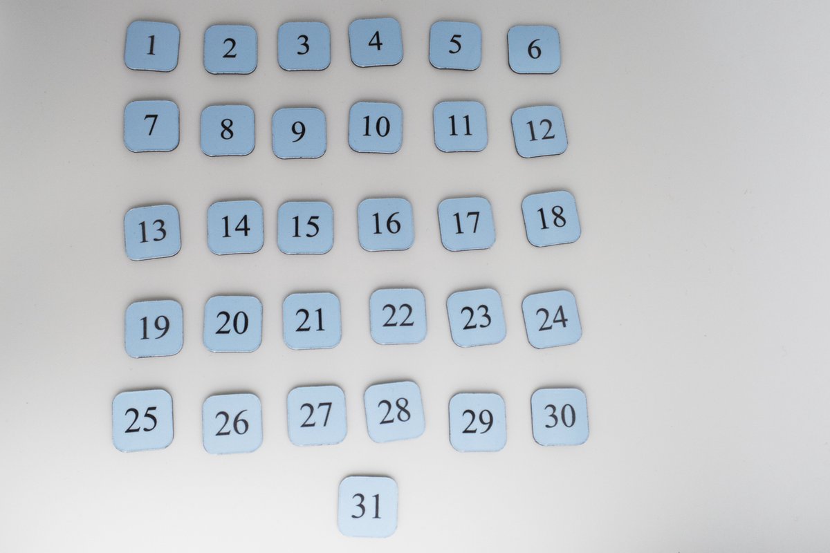Magneten dagnummers 1 t/m 31 (nummers van de dag van de maand) | bol