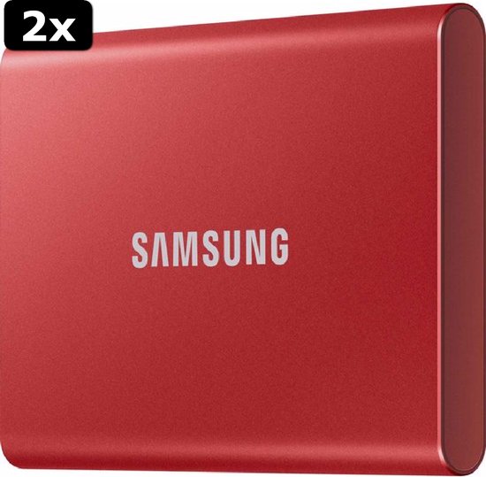 2x Samsung Portable SSD T7 - 2TB - Rood | bol