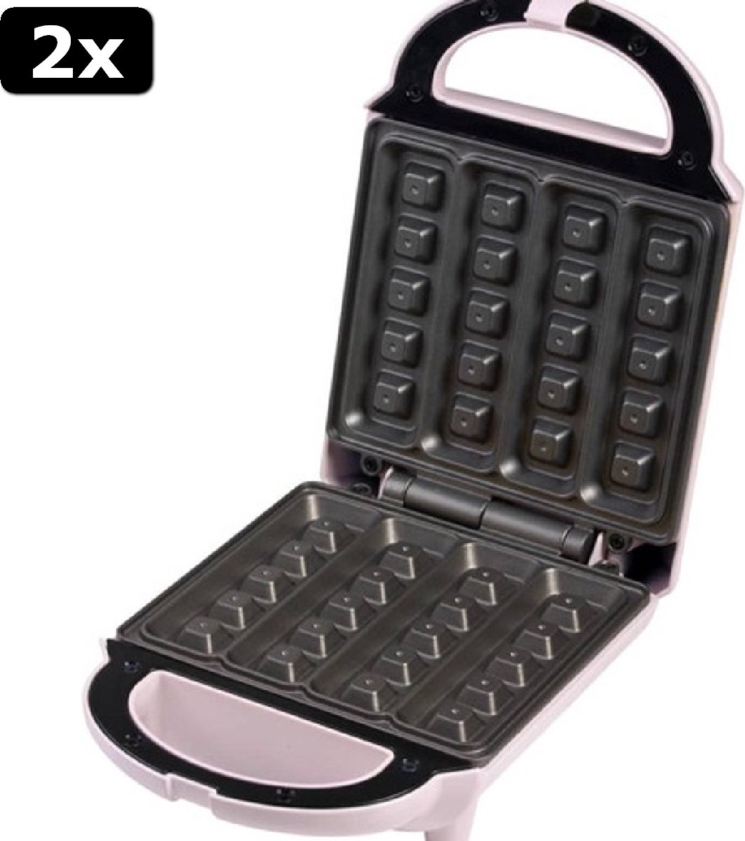 2x Bestron pour gaufriers, Gaufrier avec revêtement antiadhésif et ...