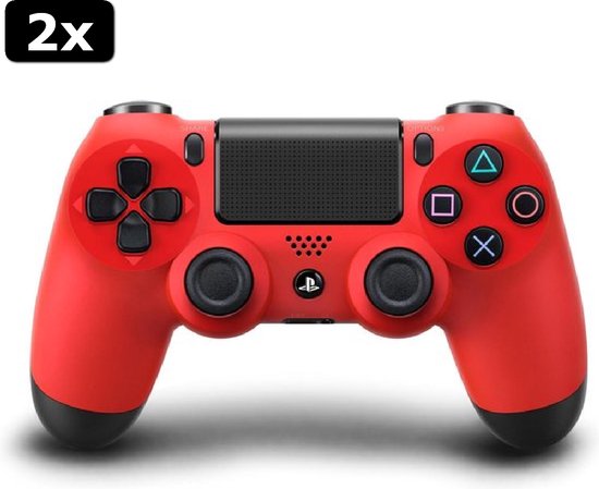 2 manettes Sony Dual Shock 4 V2 - PS4 - Rouge | bol