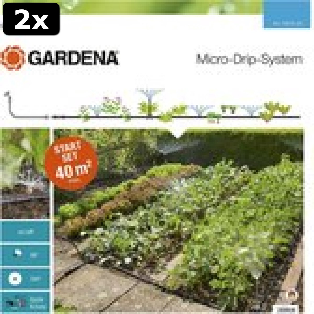 2x GARDENA Micro Drip System Bloembed En Moestuin Startset ...