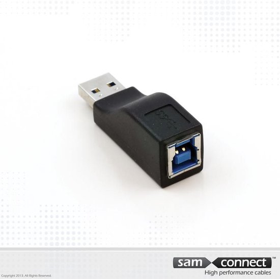 USB B naar USB A 3.0 koppelstuk, f/m | Signaalkabel | sam connect kabel ...
