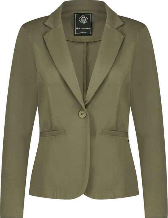 BASIC TRICOT STRETCH BLAZER - Maat XXL - Kleur Army Green | bol