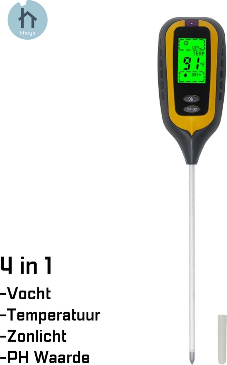 Vochtmeter Planten - Vochtmeter 4 in 1 - Watermeter voor kamerplanten ...