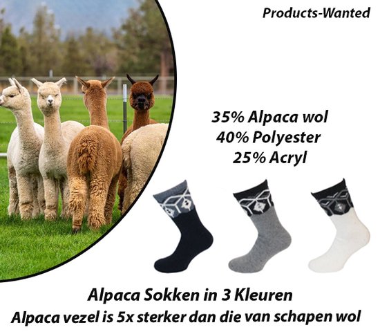 3-Paar Alpaca Wollen Sokken in 3 Kleuren 39-42 | bol