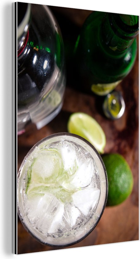 Wanddecoratie Metaal - Aluminium Schilderij Industrieel - Gin tonic ...
