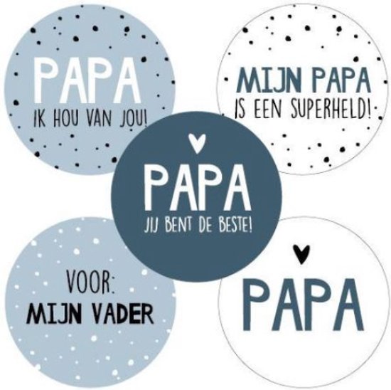 Papa stickers - cadeau vader - vaderdag - gift - 25 stuks - 40mm ...