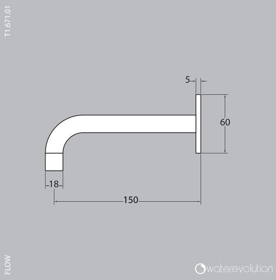 Waterevolution Flow baduitloop 15cm volledig RVS T1671IE | bol.com