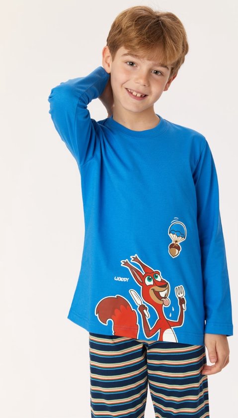 Woody pyjama jongens - blauw - eekhoorn - 222-1-PLU-S/832 - maat 140 ...