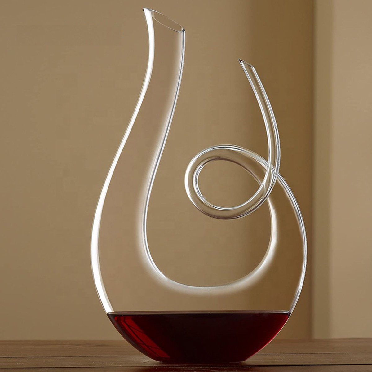 Decanteer karaf wijn - Wijnkaraf - 1.4L - Luxe karaf met extra krul - Decanter -... | bol.com