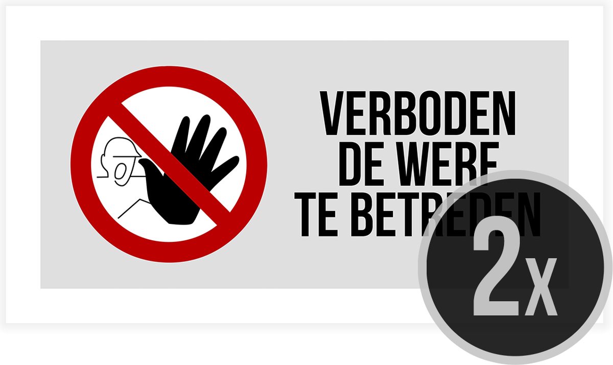 Pictogram/ bord | "Verboden de werf te betreden" | 30 x 15 cm | Bouw ...