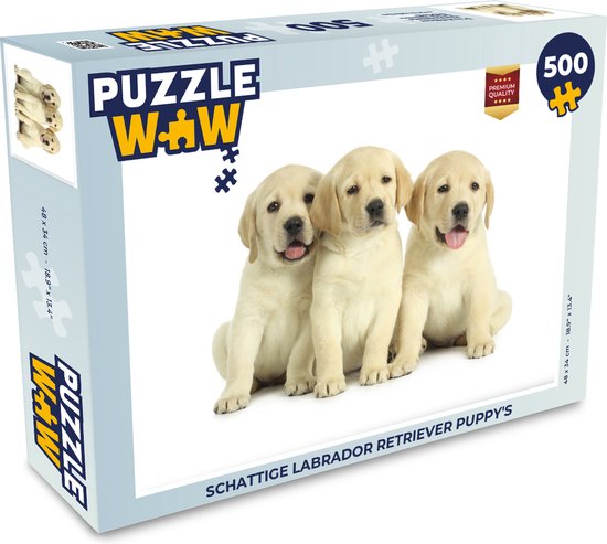 Puzzel Schattige Labrador Retriever puppy's - Legpuzzel - Puzzel 500 ...