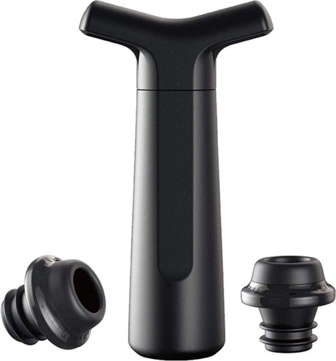 Wijn vacuümpomp - Wijnstopper - Met 4 GRATIS flessenstop - Glans zwart ...