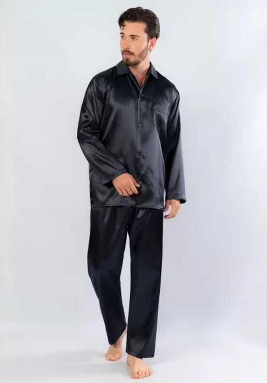Elegante satijnen herenpyjama | Pyjama Heren Volwassenen ...