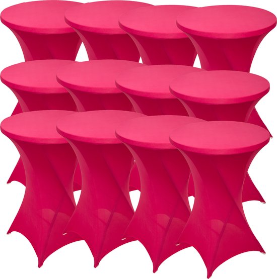 Statafelrok Roze x 12 – ∅80-85 x 110 cm – Statafelhoes Stretch 12 Stuks – Tafelhoezen... | bol.com