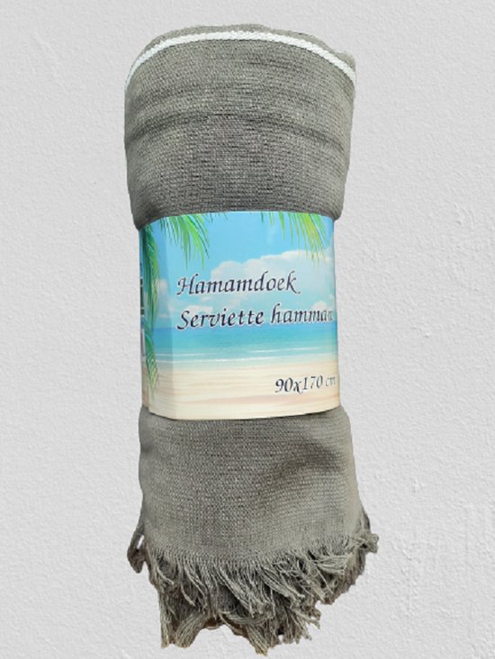 Hamam Handdoek grijs - Badlaken -Strandlaken - Hammamhanddoek | bol
