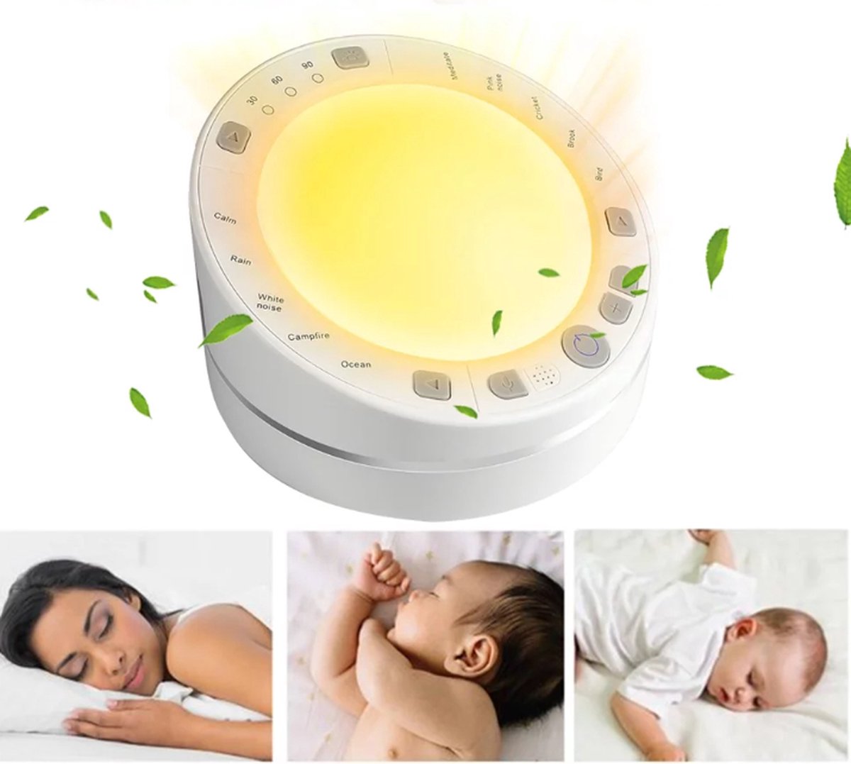 White Noise Machine Baby – Slaaptrainer – Witte Ruis – Slaaphulp – Kinderen en... | bol.com