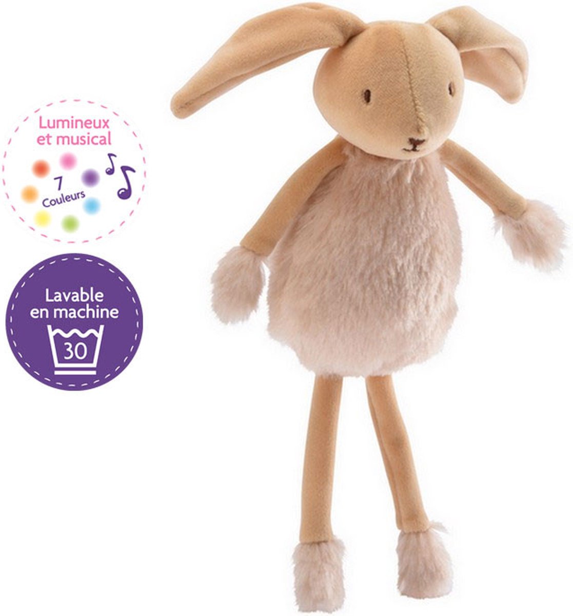 Muziek en licht knuffel - Valentijn het konijn – Interactieve knuffel ...