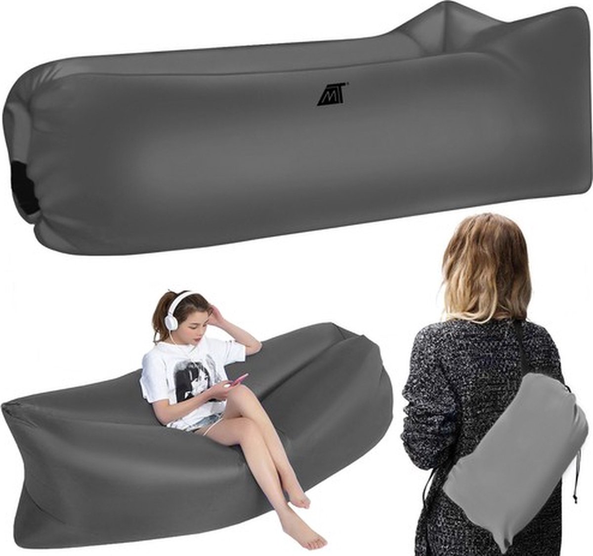 Ariko Opblaasbare Air Lounger - Luchtzak - Zitzak - Luchtbank - XL ...