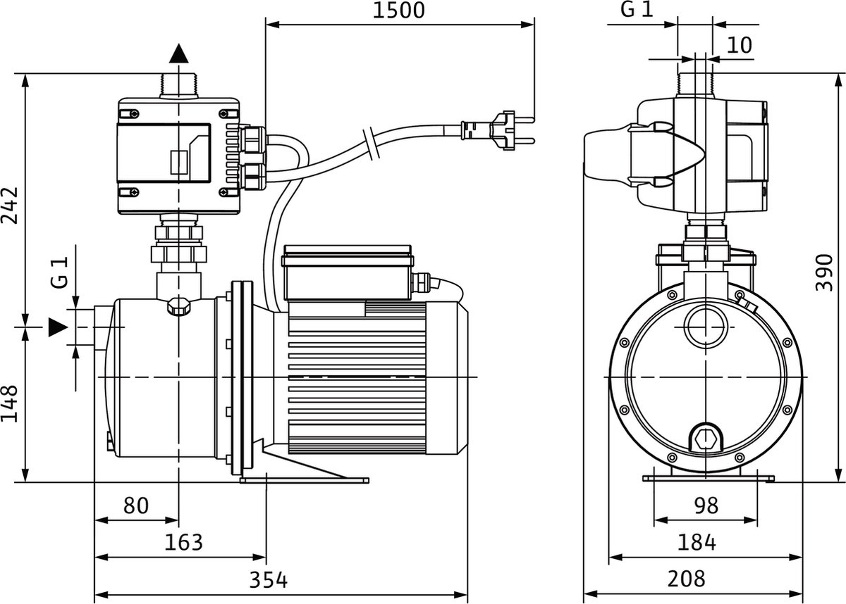 Wilo - Jet FWJ 203 EM - Regenwaterpomp - 5 jaar garantie | bol