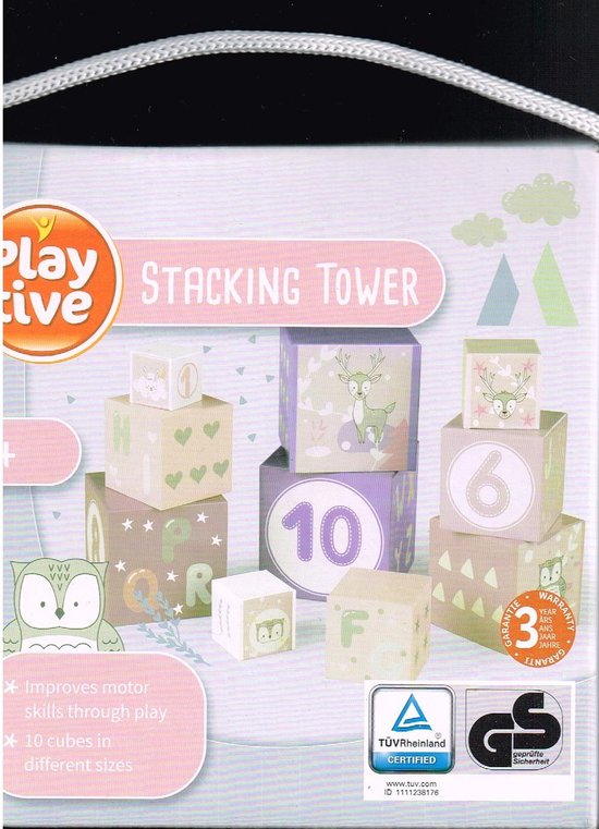 stapeltoren / stacking tower met letters en stippen / 10 stuks / FSC ...