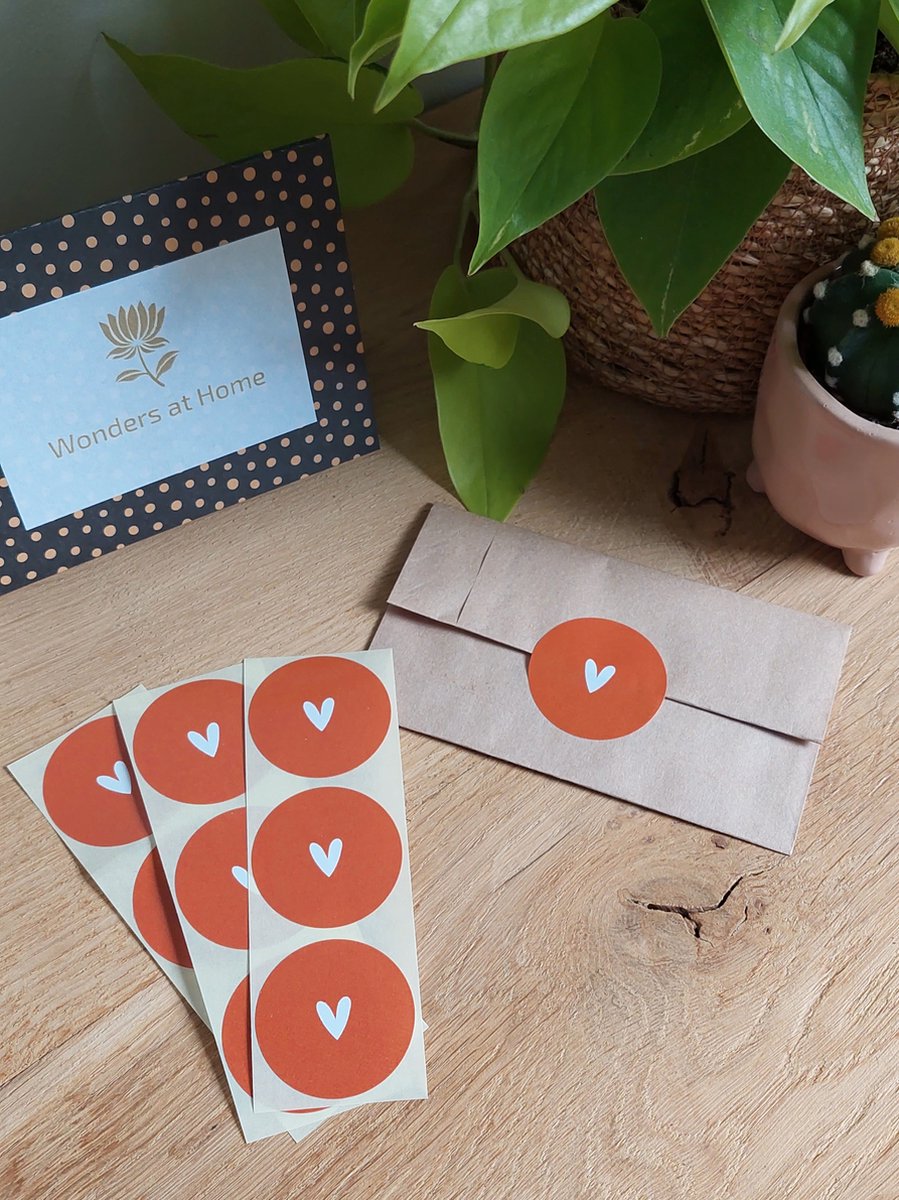 Hart Stickers - 10 stuks - Groot - Oranje - Geboortepost - Valentijn ...